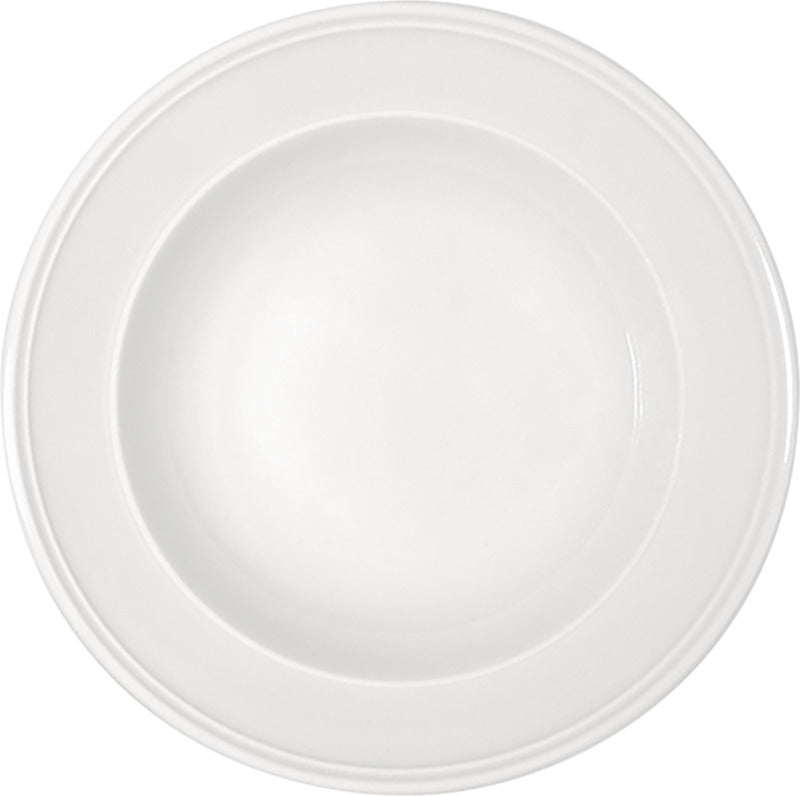 White Deep Plate with Rim 11.3" dia. x 2" 16.9 oz Come4Table by Bausch ...